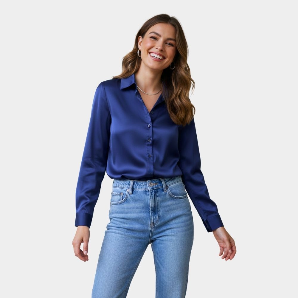 BLUSA CORTA SATINADA LV2546 – Atrevida Lenceria
